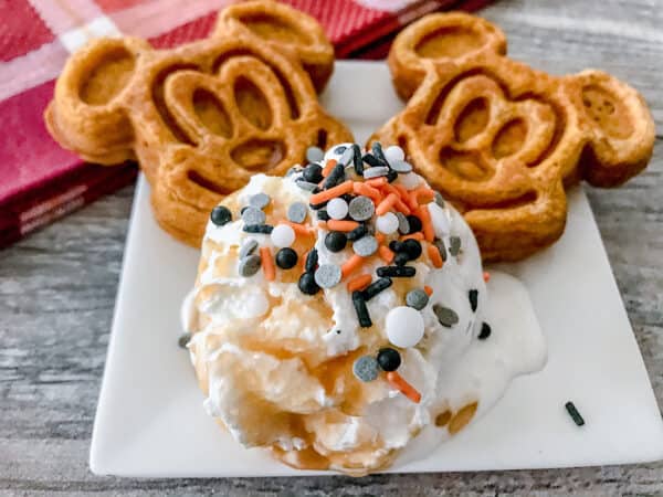 Mickey Pumpkin Waffle Sundae - The Mommy Mouse Clubhouse