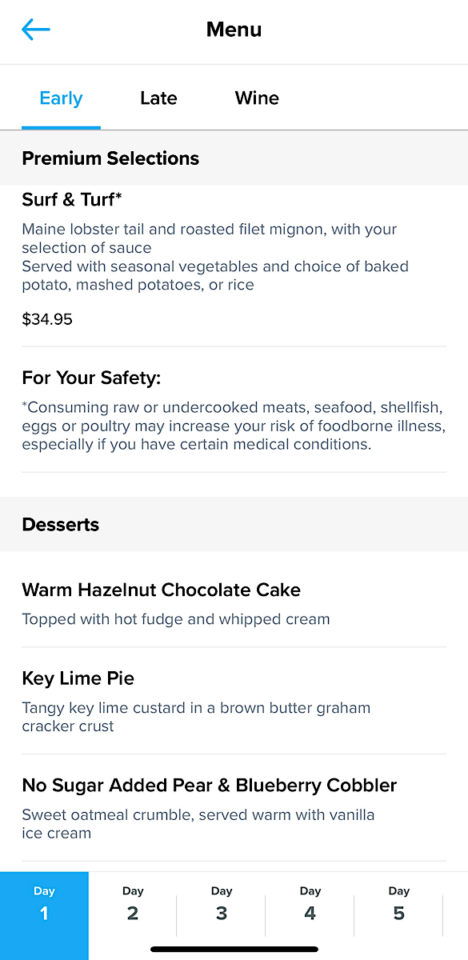 Royal Caribbean Menus - The Mommy Mouse Clubhouse