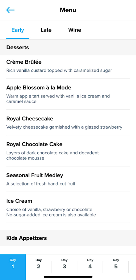 Royal Caribbean Menus - The Mommy Mouse Clubhouse