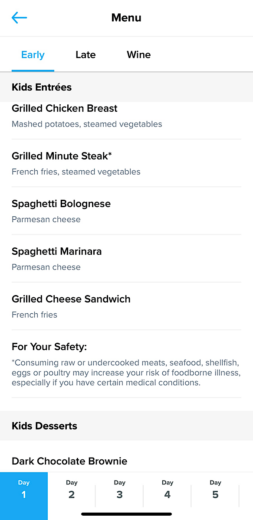 Royal Caribbean Menus - The Mommy Mouse Clubhouse