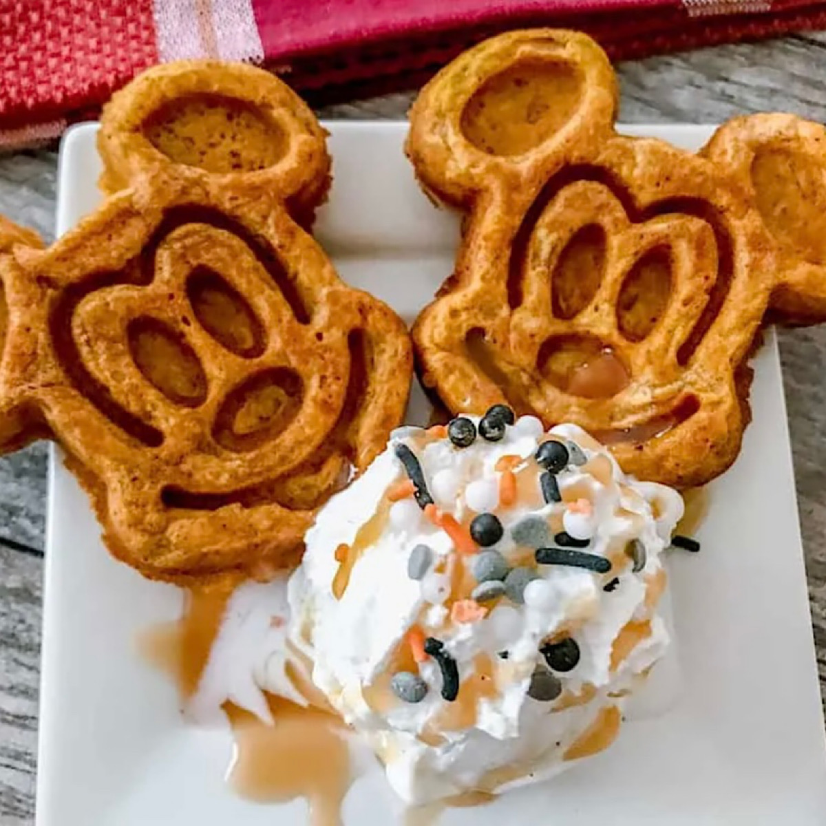 Mickey Pumpkin Waffle Sundae - The Mommy Mouse Clubhouse